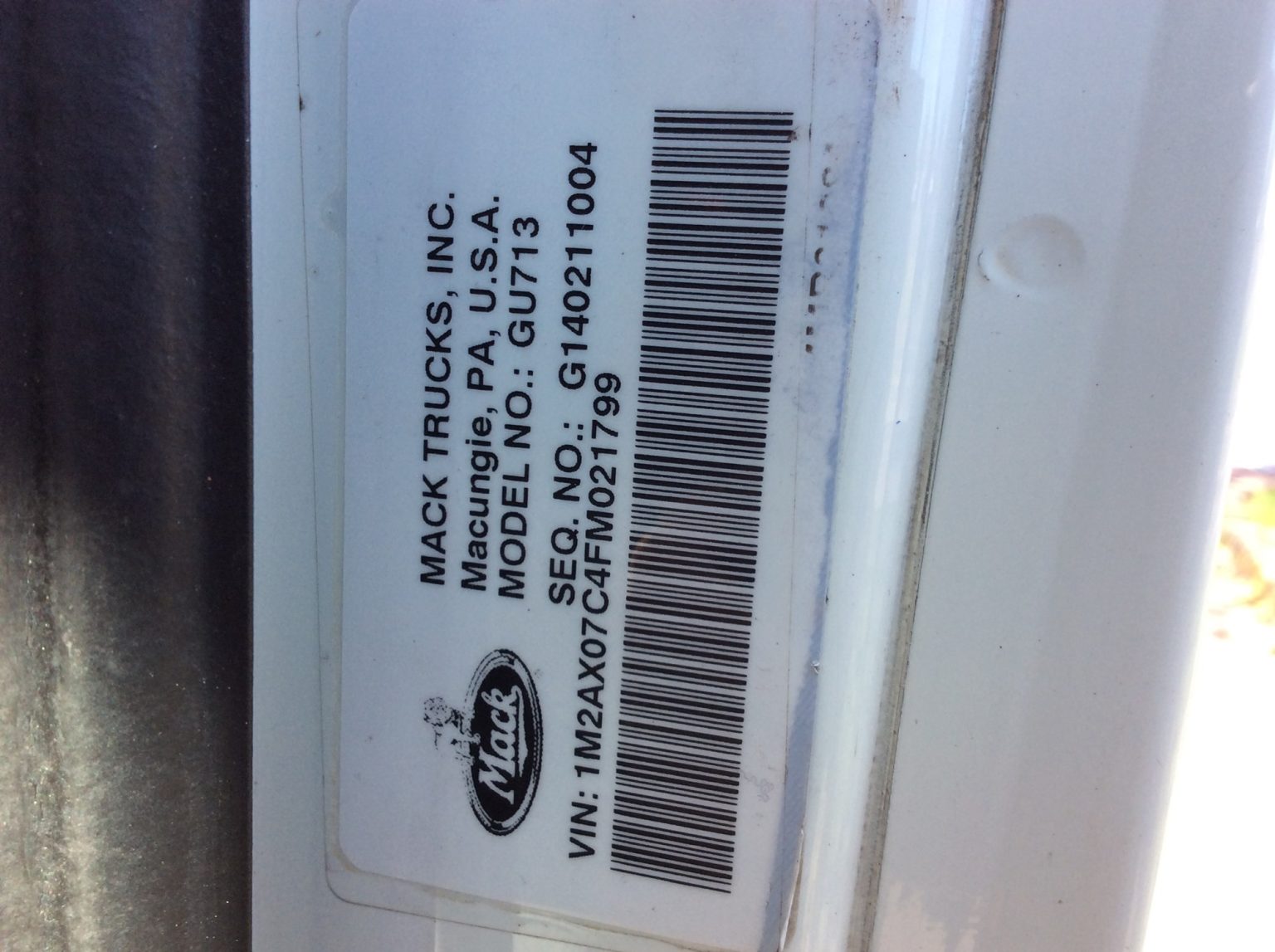 2015 MACK GU - Bergey's Truck Centers: Medium & Heavy Duty Commercial ...